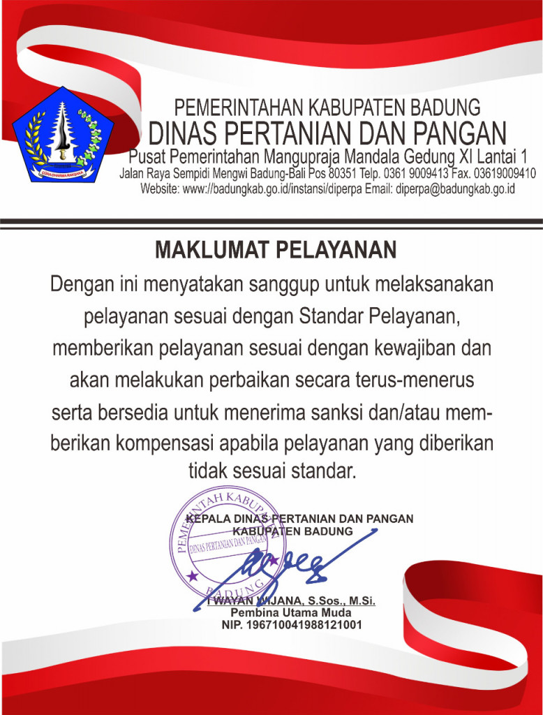 Maklumat dan Motto | Website Resmi Dinas Pertanian dan Pangan ...